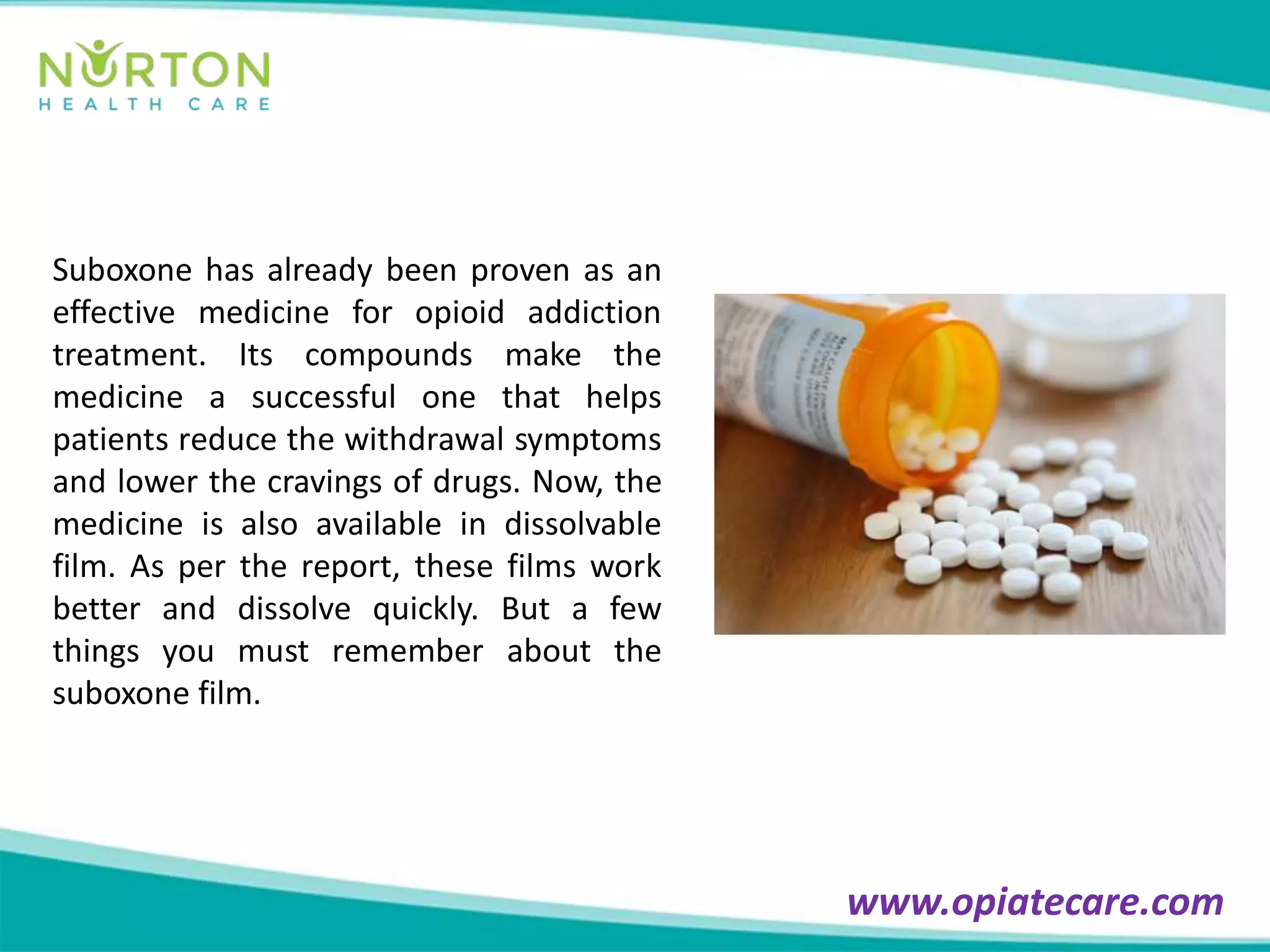 Things To Know About Suboxone Film | PDF