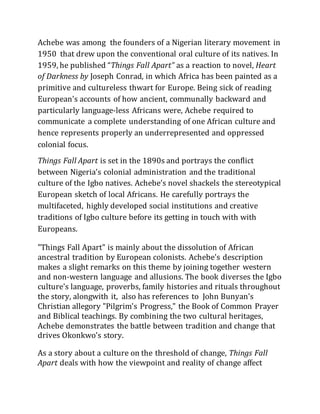 Things fall apart NOTES | DOCX