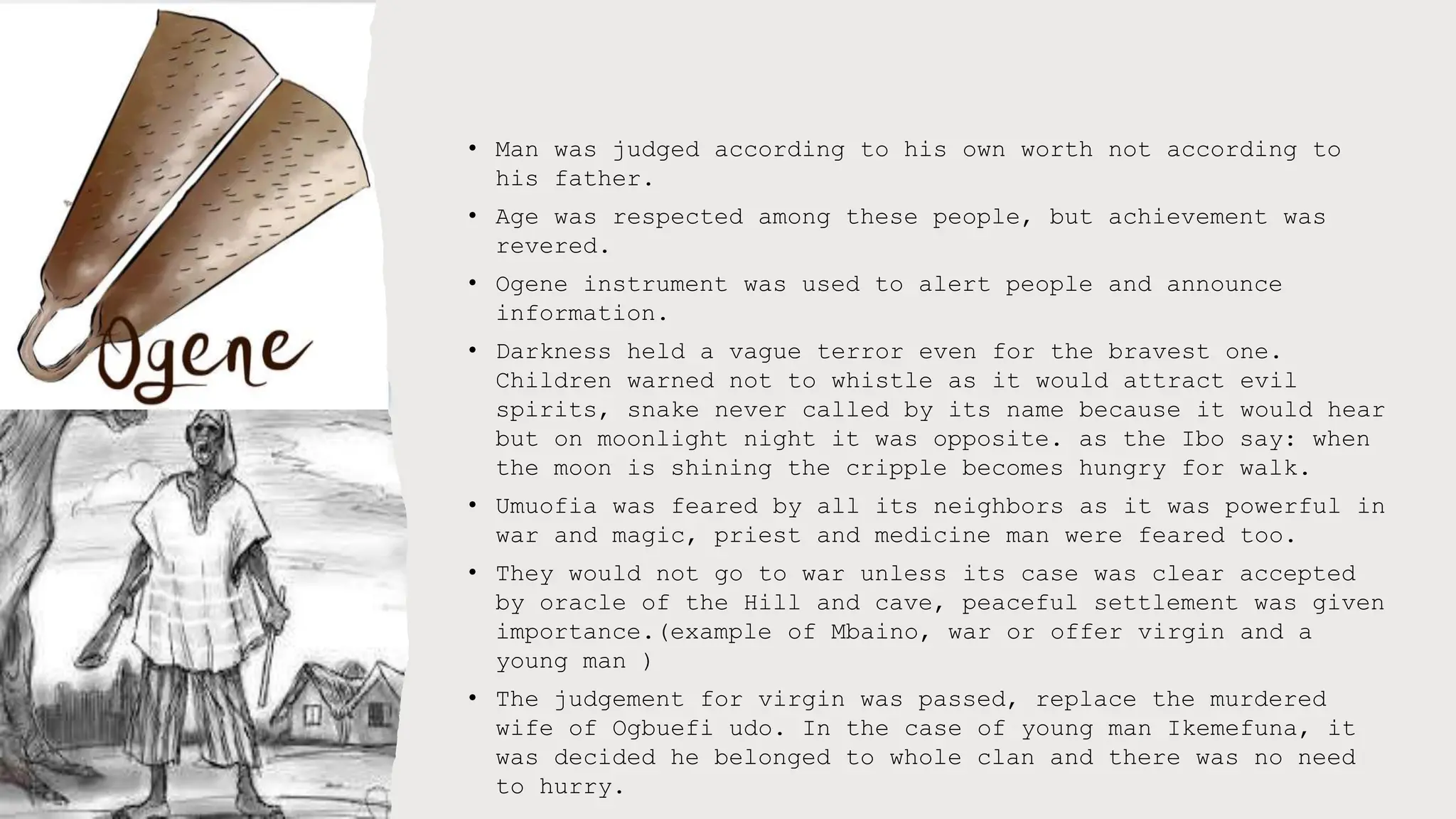 culture of Umuofia in the novel -THINGS FALL APART by Chinua Achebe | PPT