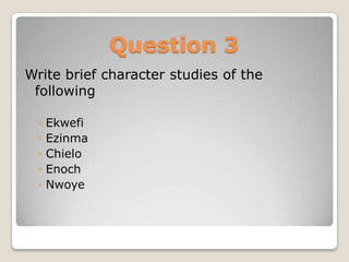 Things fall apart Minor characters | PPTX