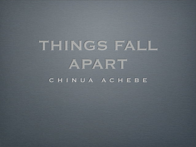 Things Fall Apart Intro | PDF