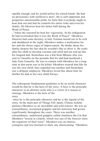 Things Fall Apart is an unfortunate anecdote about a man who cla.docx