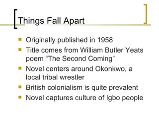 Things Fall Apart Notes | PPT