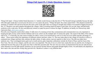 Things Fall Apart Test Essay | PPT