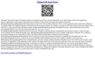 Things Fall Apart Test Essay | PPT