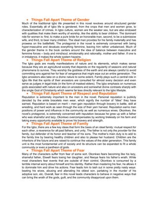 Things fall apart themes | DOCX