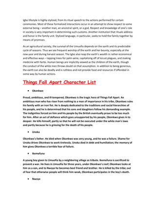 Things fall apart theme traition and customs | PDF