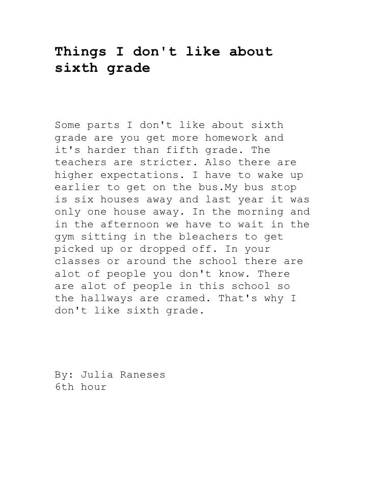 Things i like_about_sixth_grade