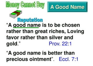 Things Money Cannot Buy | PPT