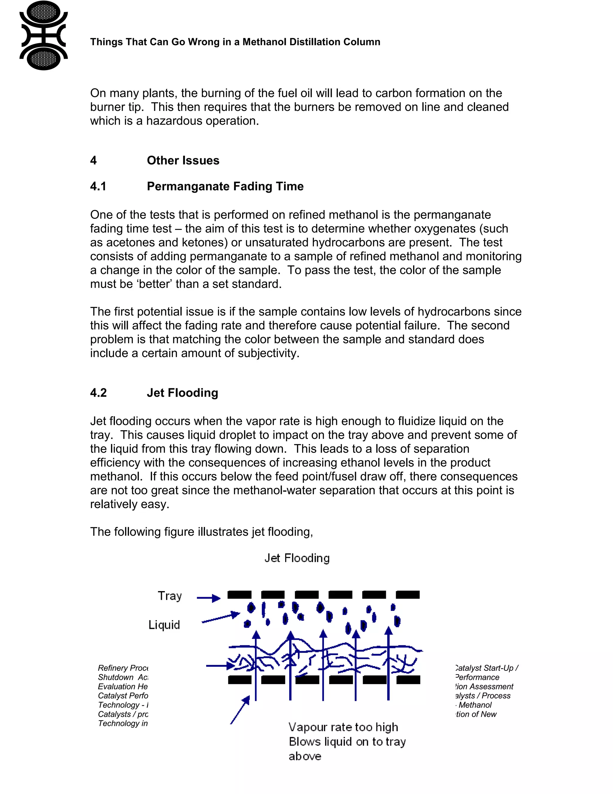 Things That Can Go Wrong in a Methanol Distillation Column | PDF
