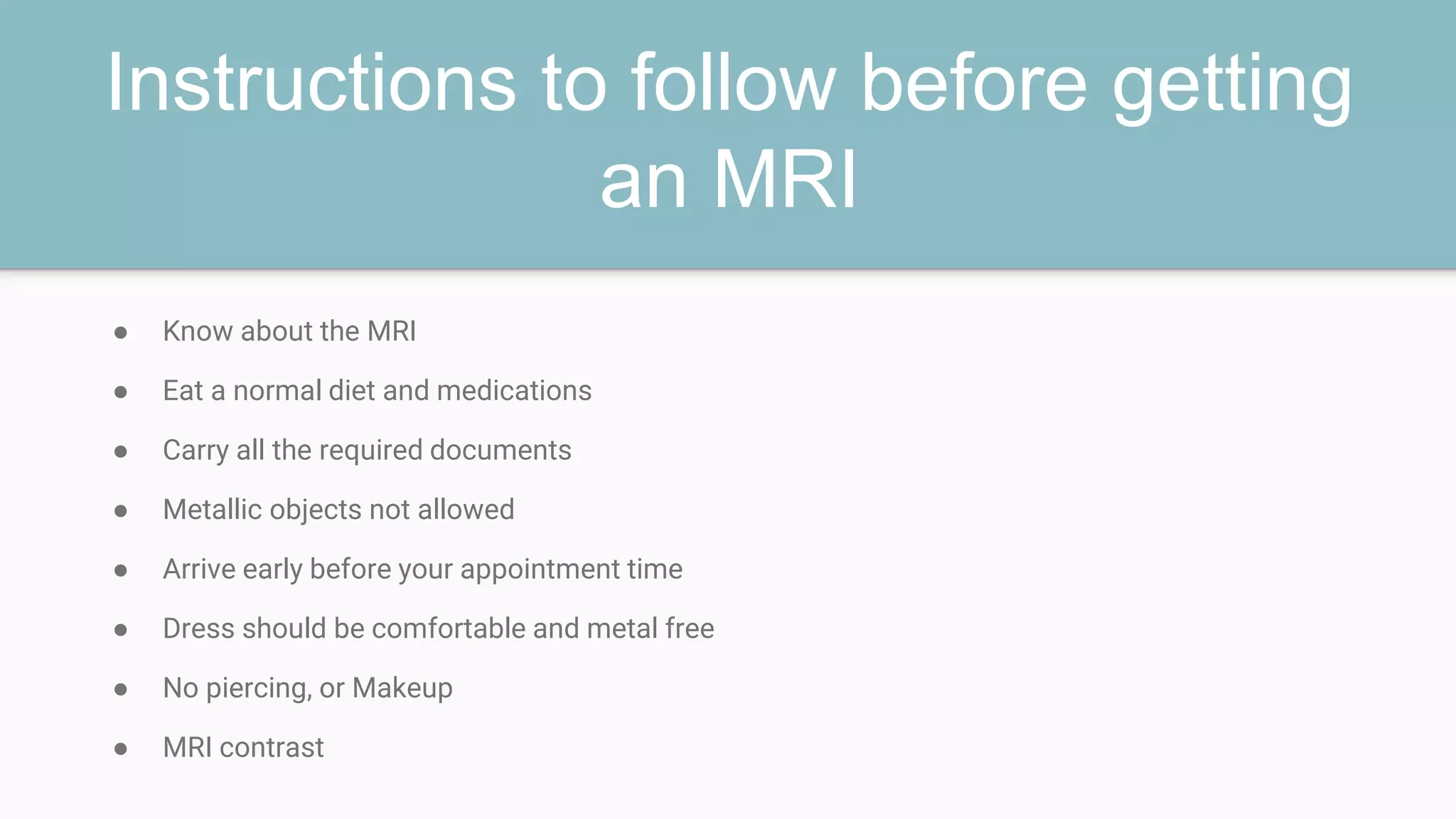 Things to consider before MRI Scan.pptx