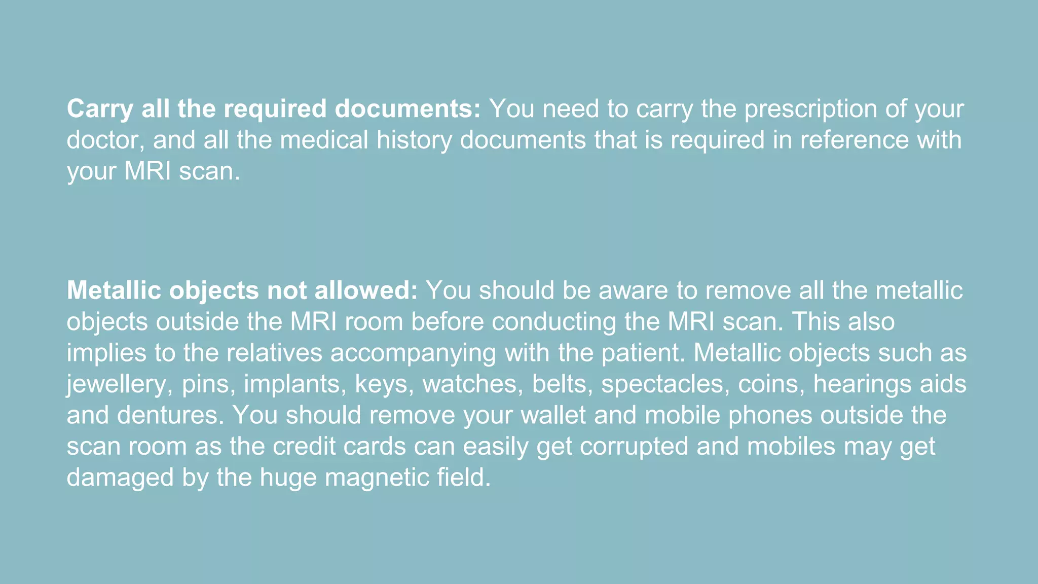 Things to consider before MRI Scan.pptx