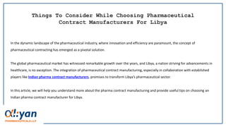 Things To Consider While Choosing Pharmaceutical Contract Manufacturers ...