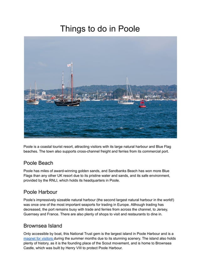Things to do in Poole | PDF