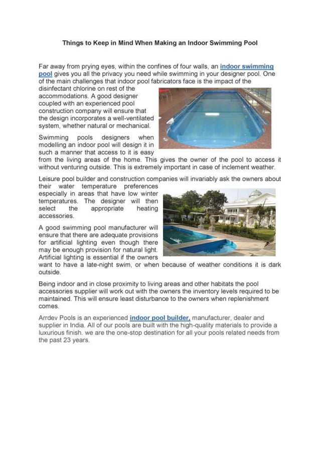 Things to Keep in Mind When Making an Indoor Swimming Pool.ppt
