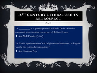 On 18th century literature | PPTX