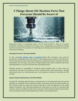 Things to Know About CNC Machine Parts | PDF