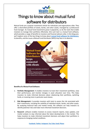Things to know about mutual fund software for distributors.pdf