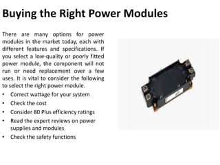 Things to Know About Power Modules | PPTX