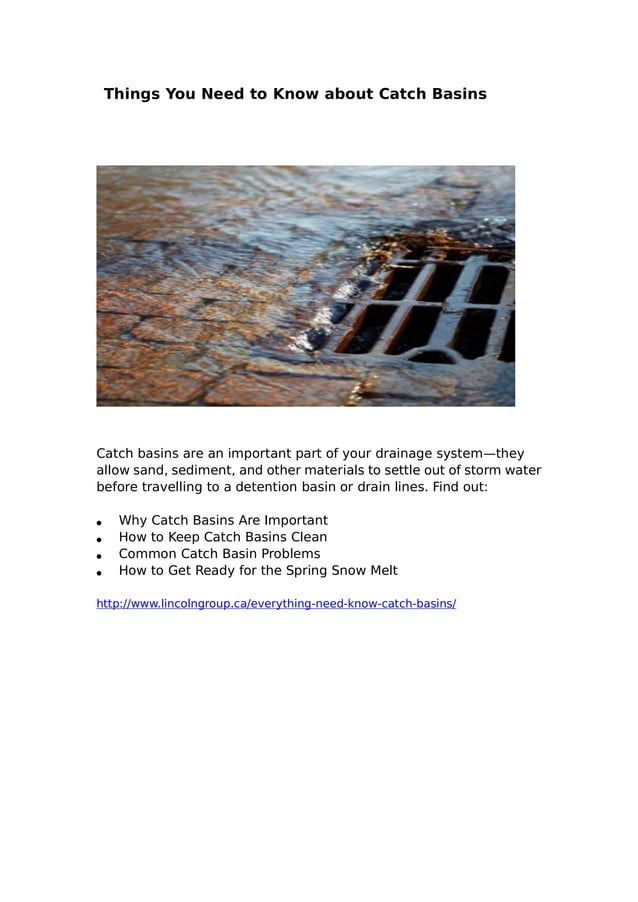 Things you need to know about catch basins | PDF