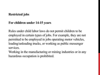 Things You Should Know about Child Labor Laws | PPTX | Daycare and Pre ...