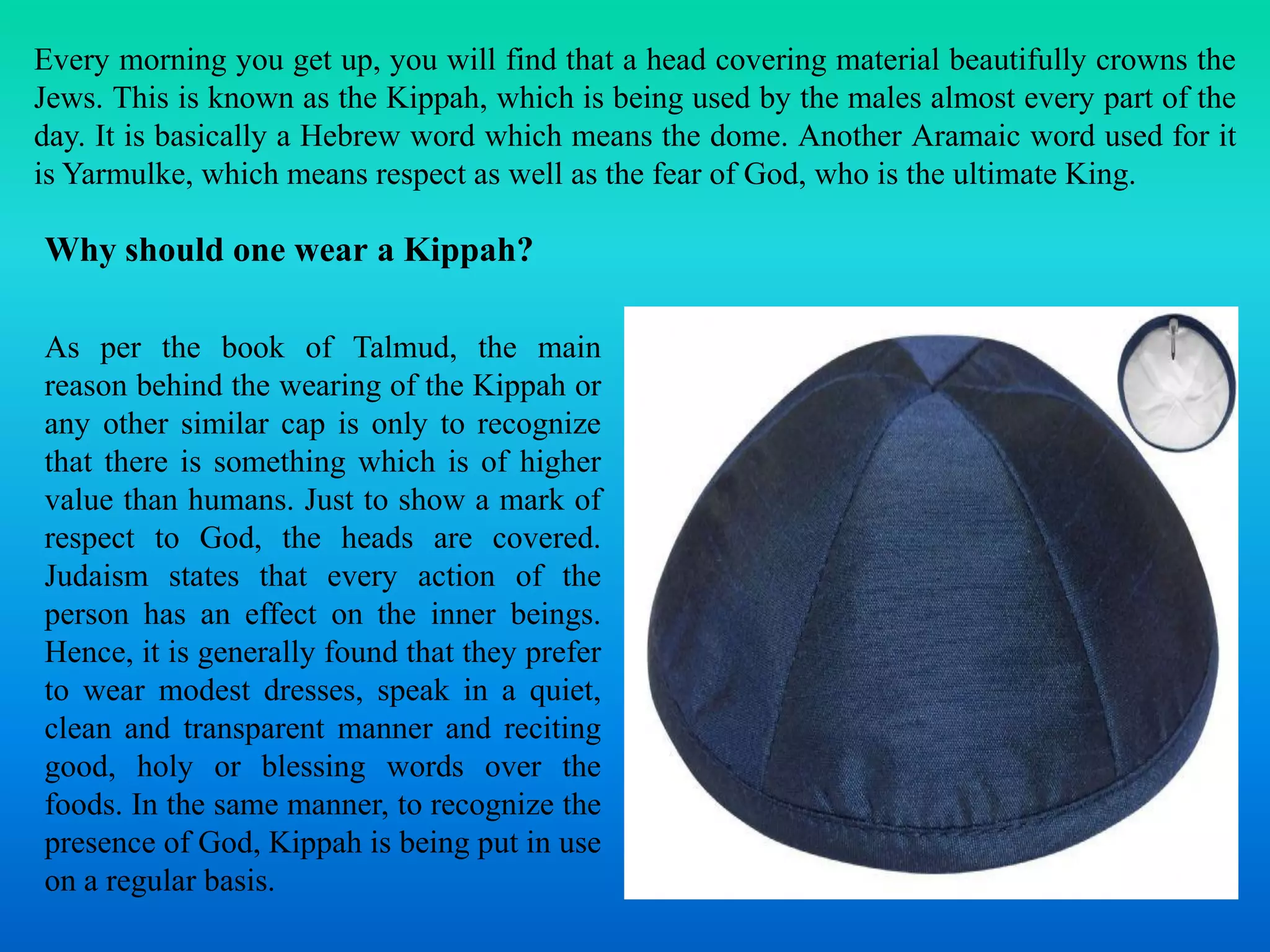 Things you should know about kippah | PPT