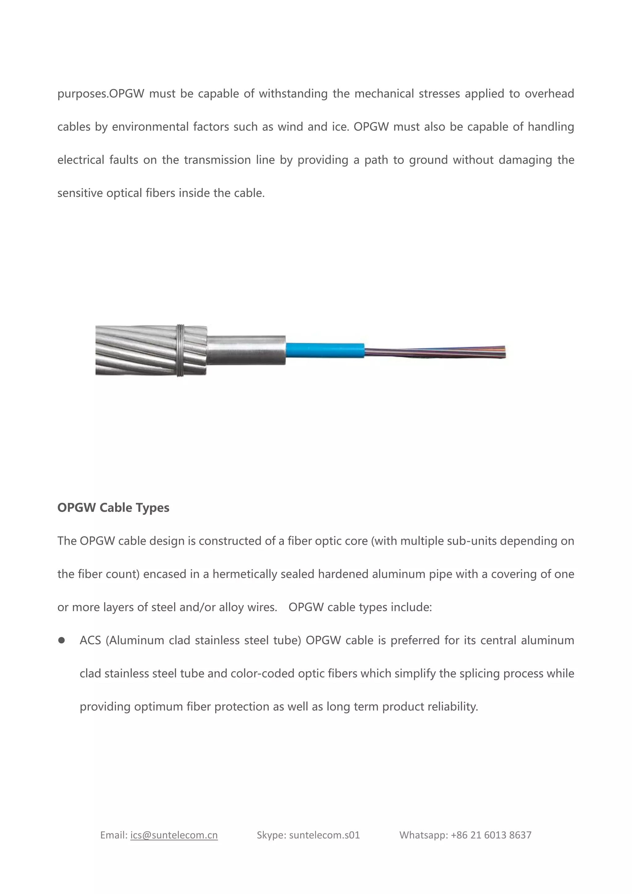 Things You Should Know About OPGW Cable | PDF