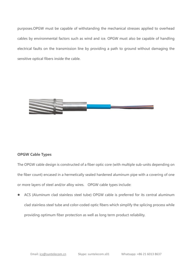 Things You Should Know About OPGW Cable | PDF