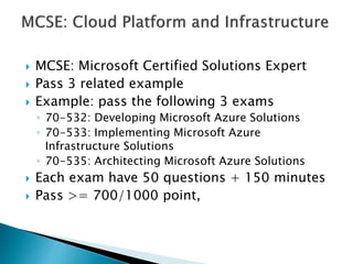 Step by Step to learn Azure and get MCSE | PPT