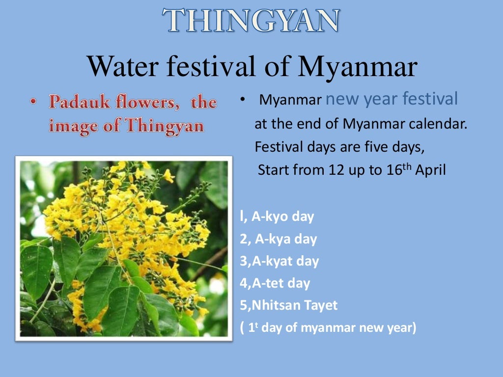 Thingyan, water festival
