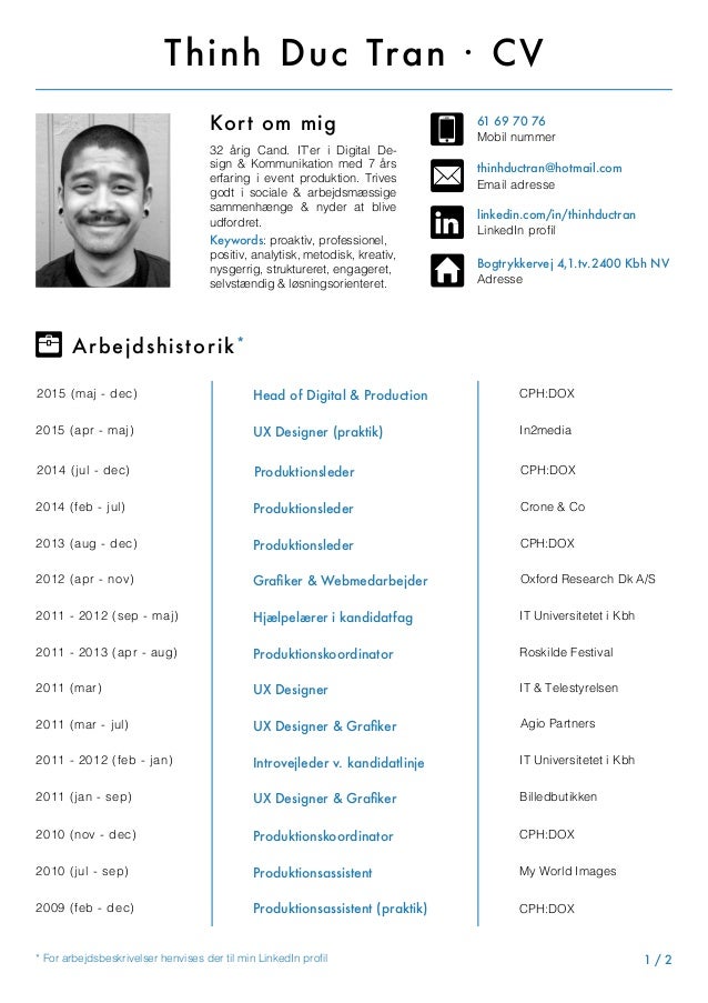 Thinh Duc Tran · CV (dansk)