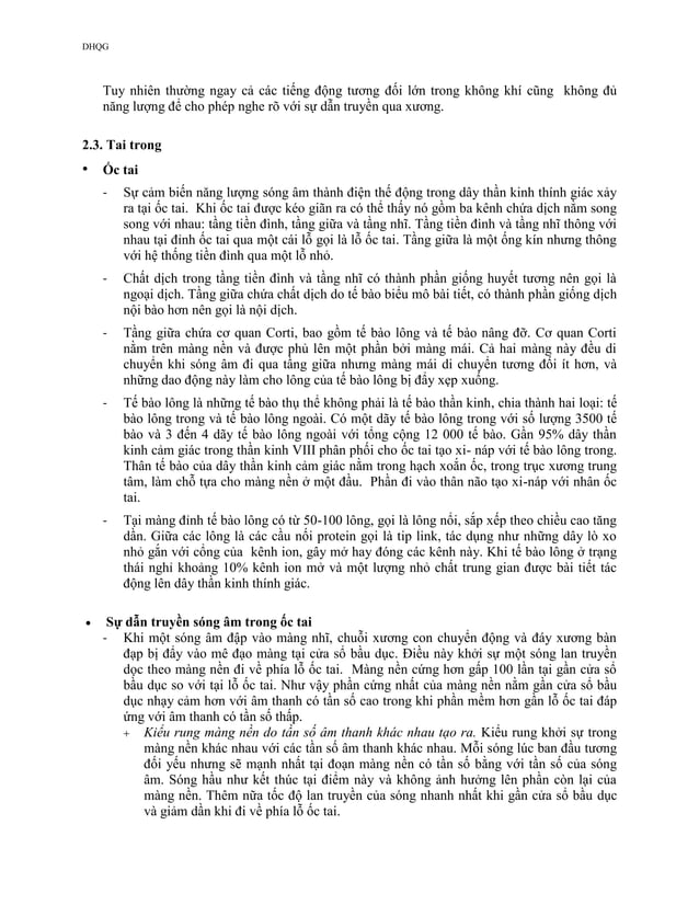 SINH LÝ THÍNH GIÁC | PDF