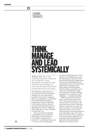 Think manage-and-lead-systemically1 | PDF