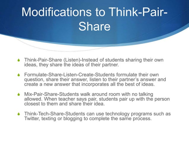 Think pair-share | PPTX | Educational Assessment | Education