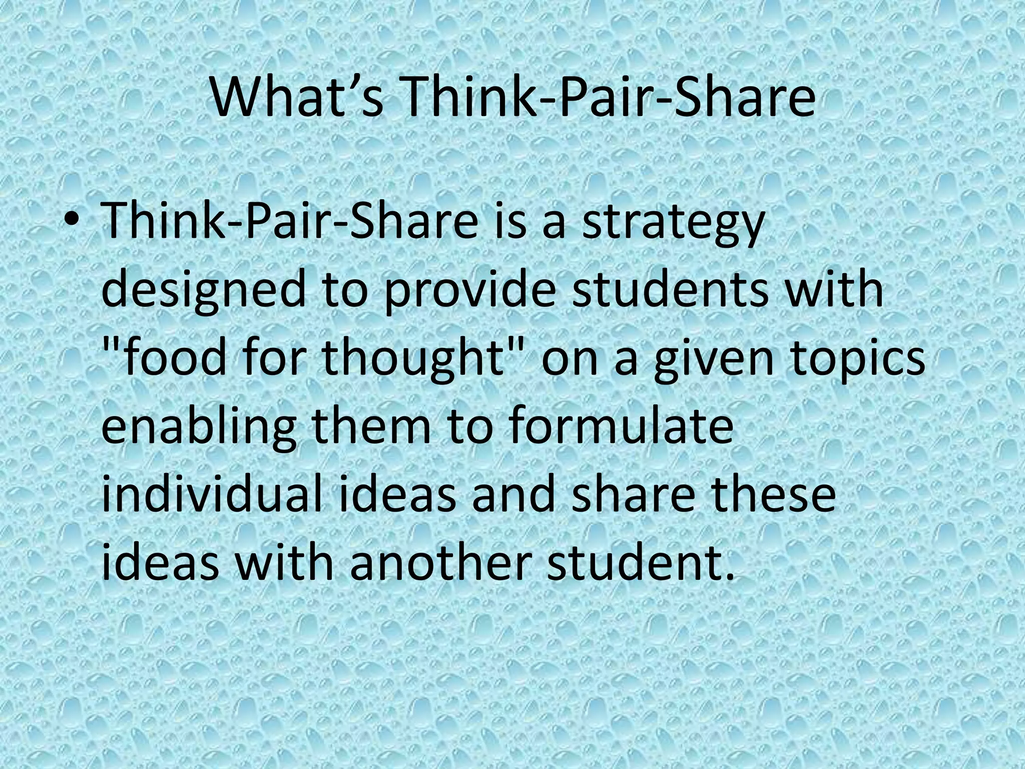 Think pair-share strategy | PPTX