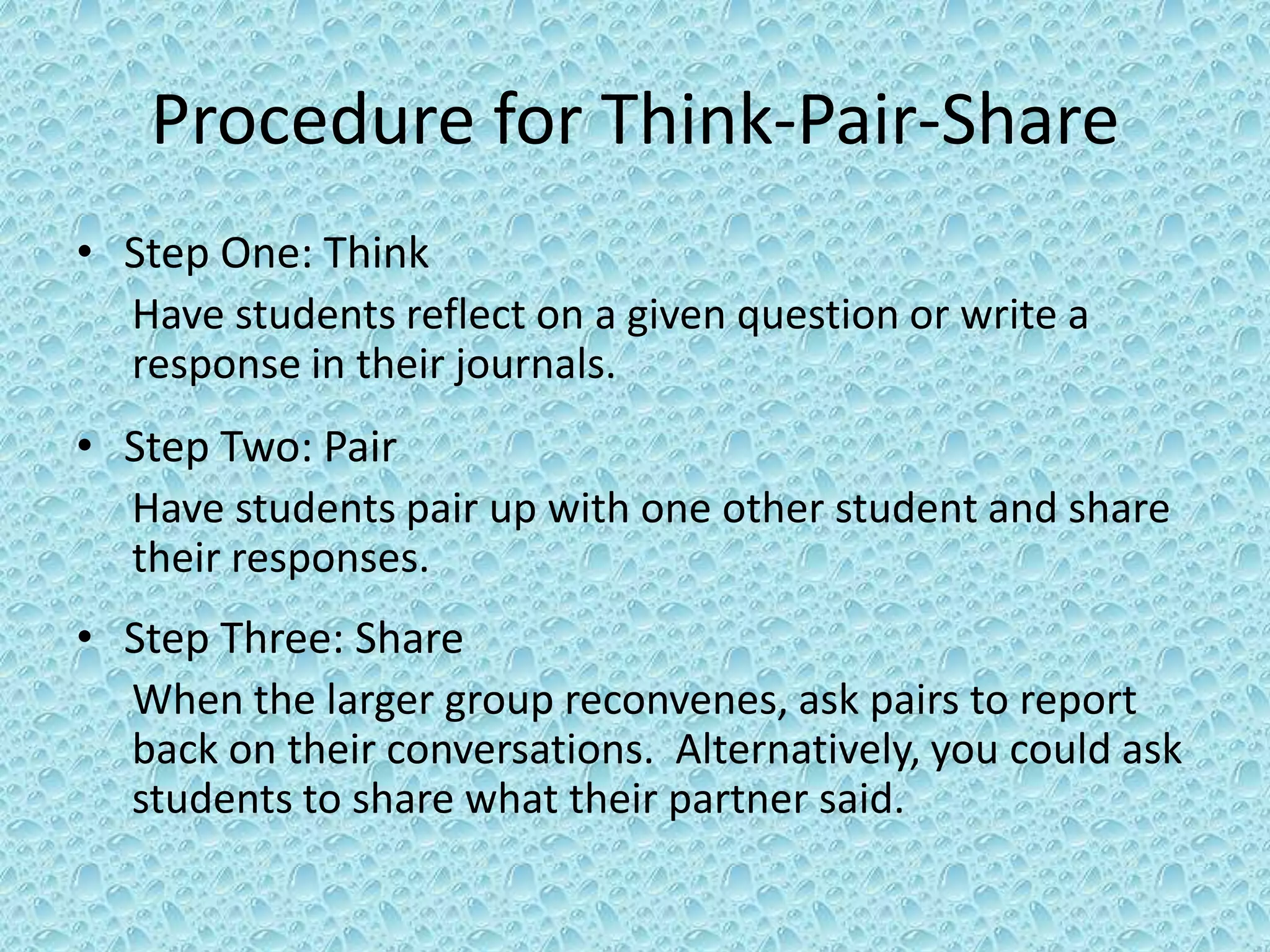 Think pair-share strategy | PPTX