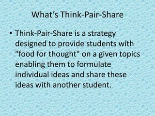 Think pair-share strategy | PPTX