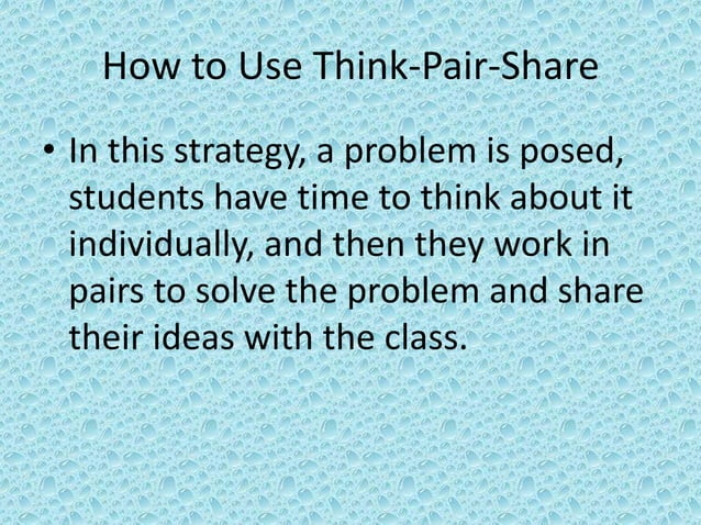 Think pair-share strategy | PPT