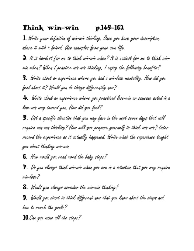Think win quiz | PDF