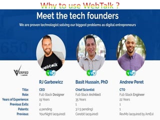 Think and decide : Why use WebTalk ? | PPT