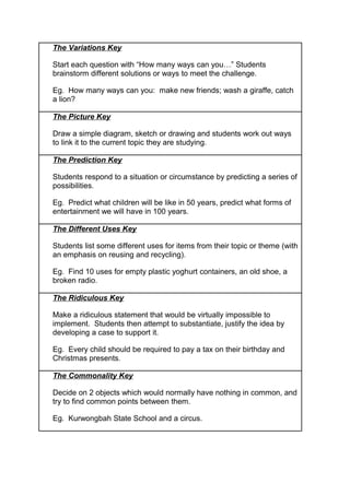 Thinkers keys description | DOC