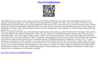 Thinkers Of The Enlightenment Essay | PDF