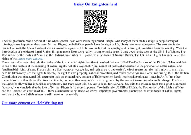 Thinkers Of The Enlightenment Essay | PPT