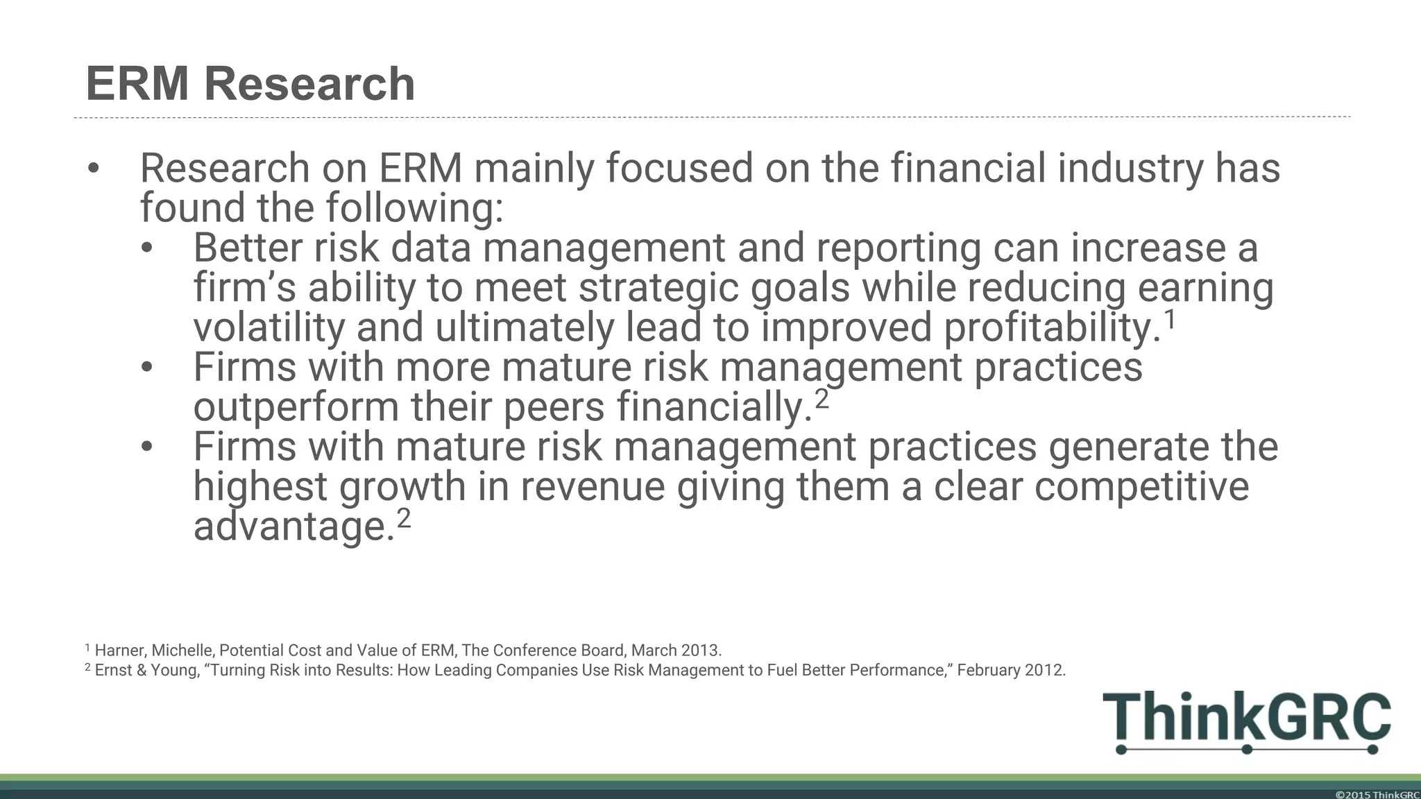 ThinkGRC justifying the transition to an Enterprise Risk Management (ERM) model | PDF