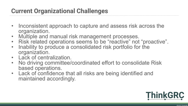 ThinkGRC justifying the transition to an Enterprise Risk Management (ERM) model | PPT