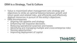 ThinkGRC justifying the transition to an Enterprise Risk Management ...
