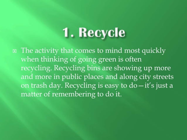 Think green, be green! | PPT