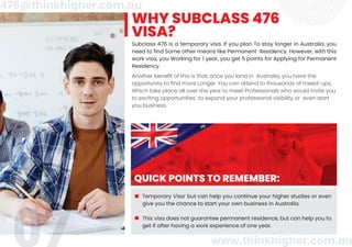 Skilled Recognised Graduate Visa Subclass 476 Guide | PPT