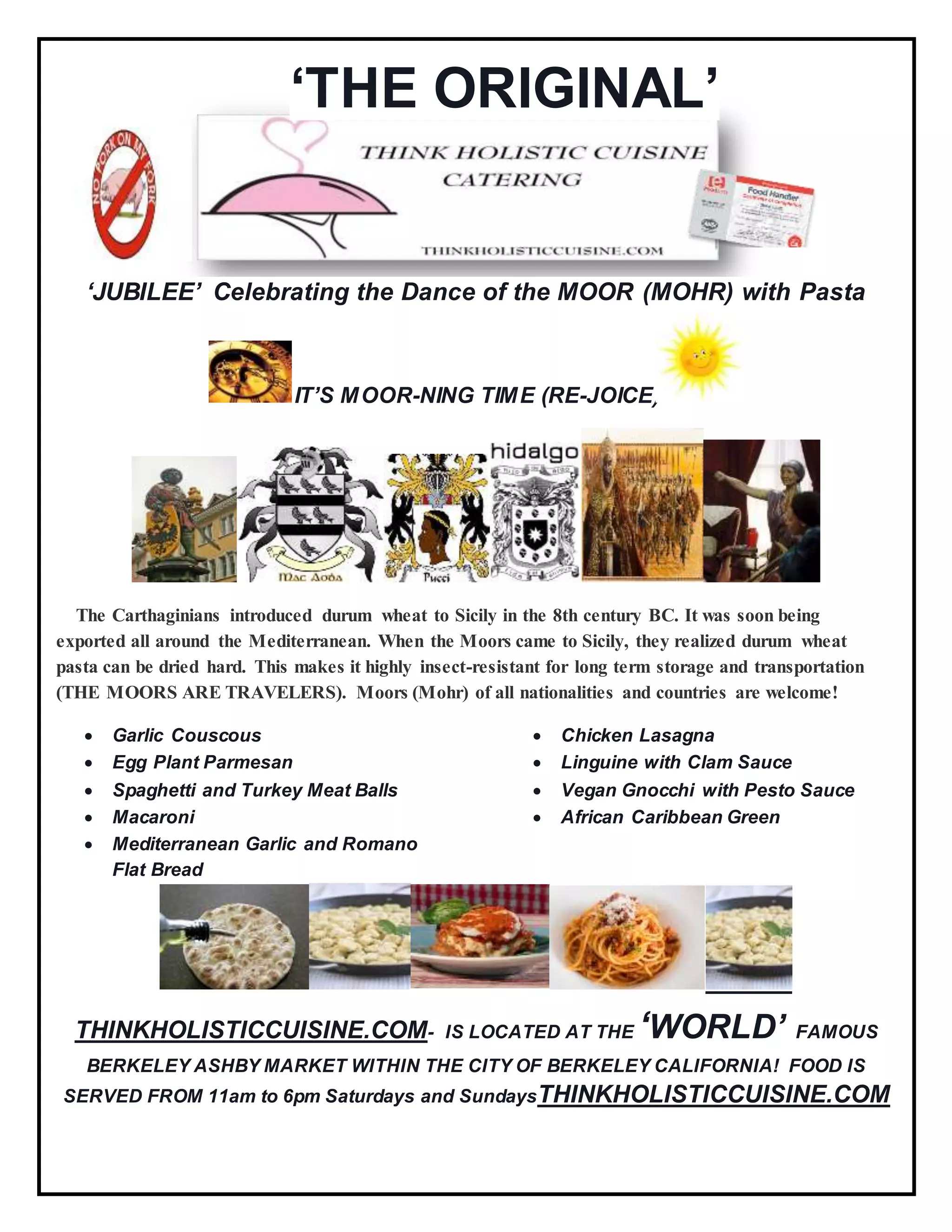 CELEBRATION OF THE MOOR (MORH) AND PASTA | DOCX