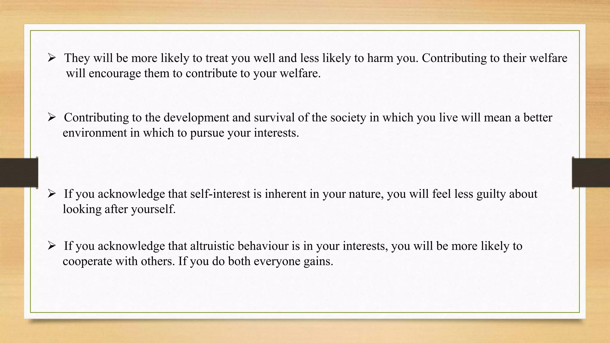 Think in enlightened self interest | PPTX